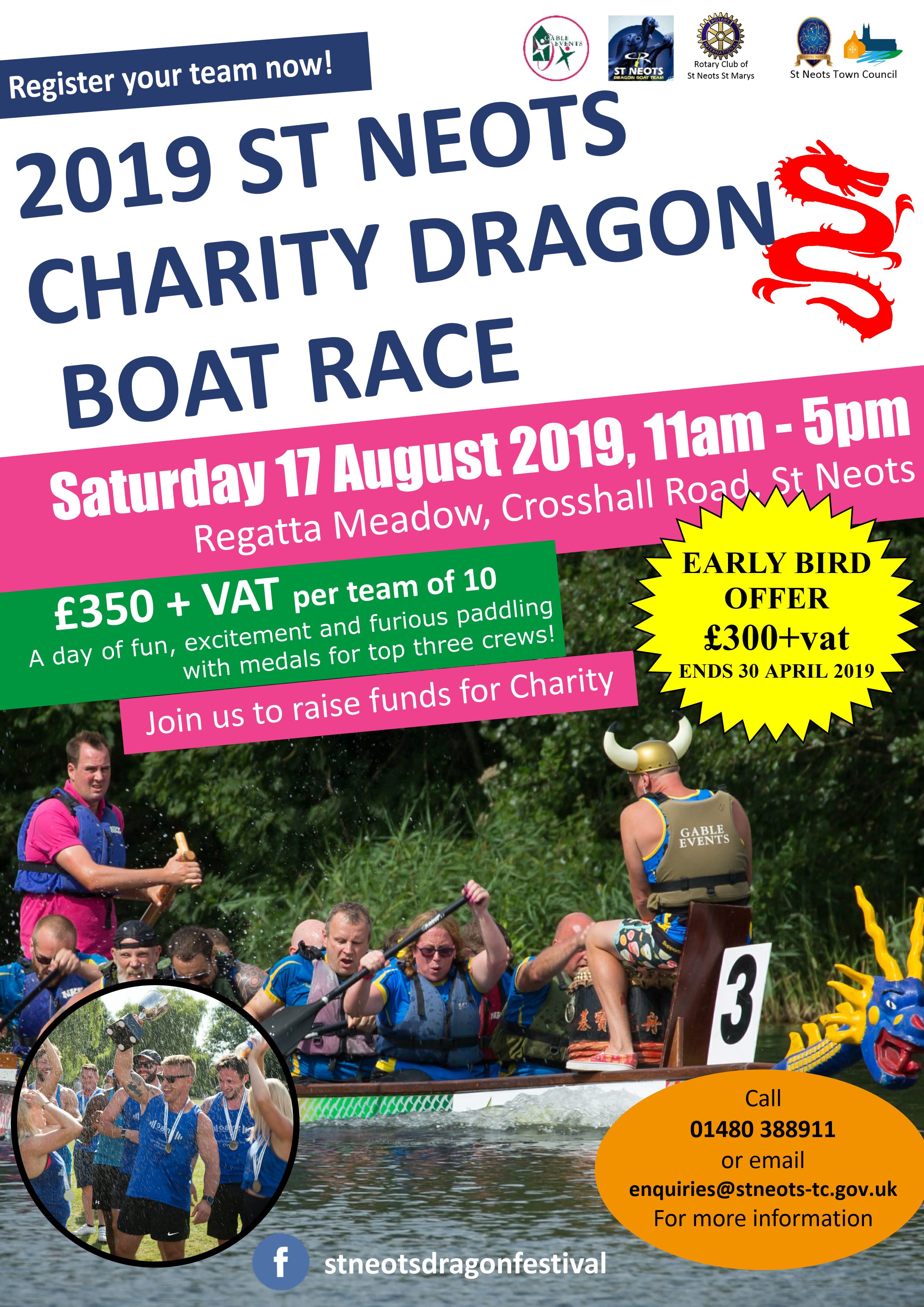 St Neots Charity Dragon Boat CDBR 2019 Poster | Rotary Club of St Neots ...
